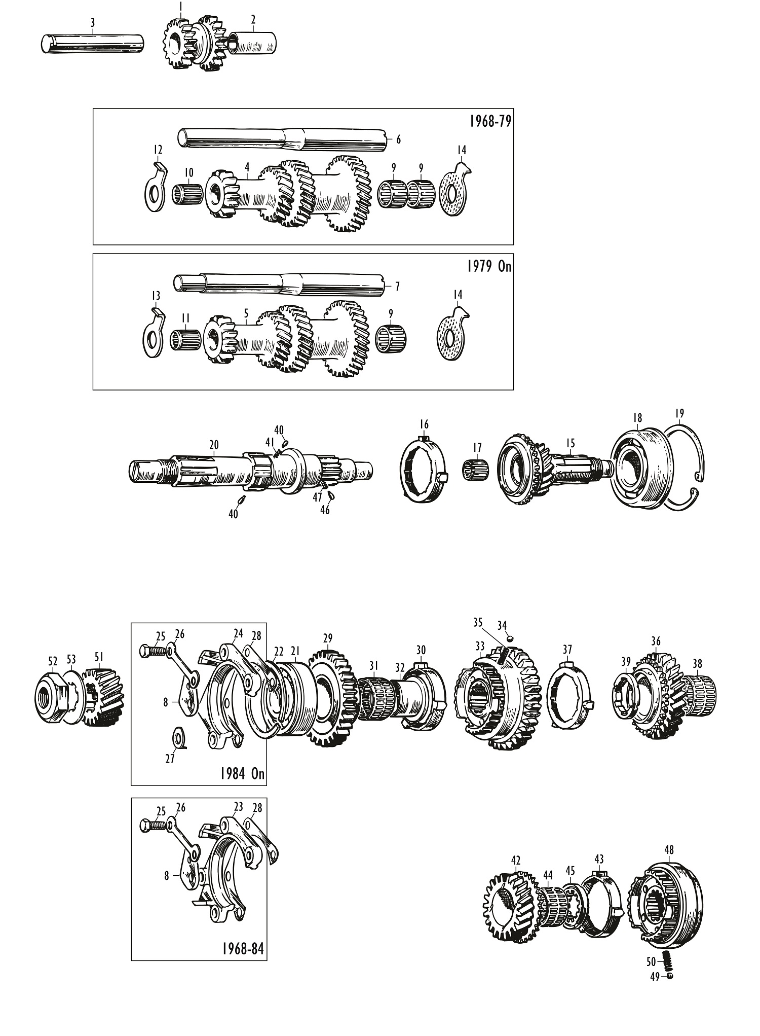Manual gearbox - 4 synchromesh internal components : Somerford Mini - Mi...