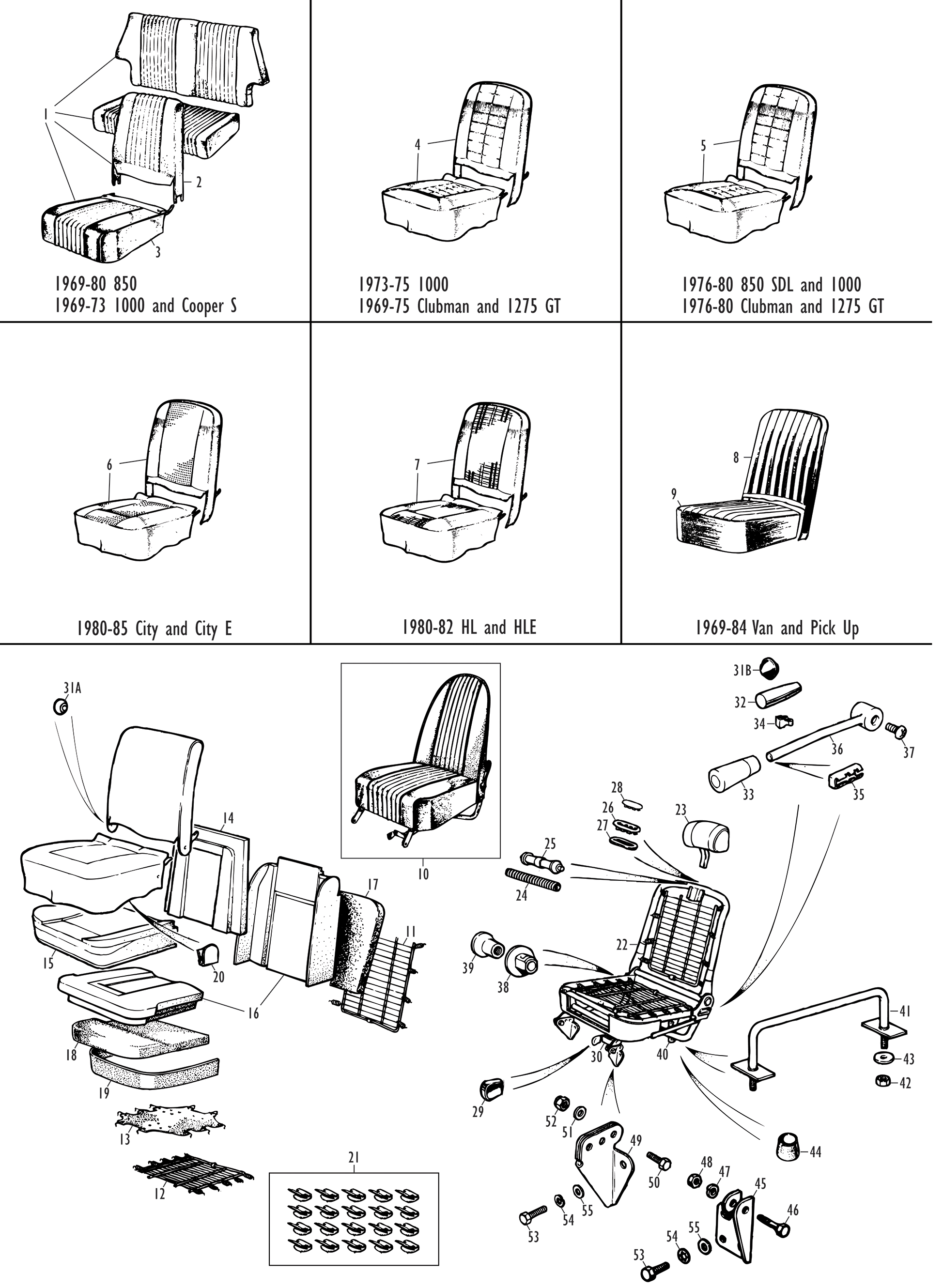Front seats 1969-85 : Somerford Mini - Mini Specialists, Providing the c...