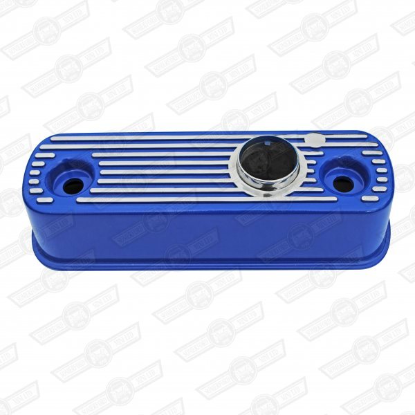 ALLOY ROCKER COVER-FLAT TOP, BLUE : Somerford Mini - Mini Specialists, P...