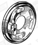 BACKPLATE-FRONT BRAKES-SINGLE LEADING-RH-'59-'63 : Somerford Mini - Mini...