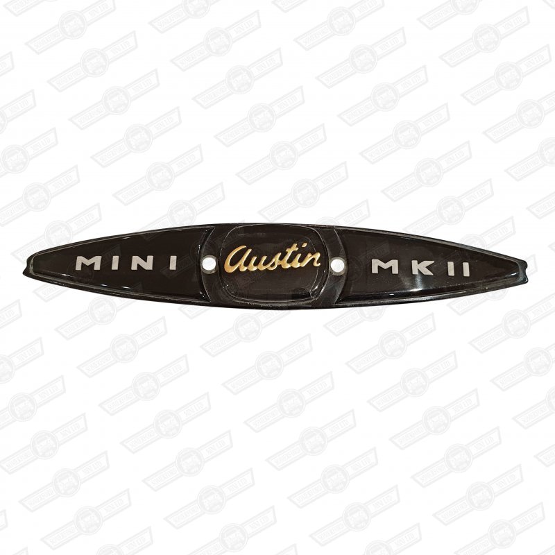 BADGE-BOOT LID, 'AUSTIN MINI MKII' GENUINE : Somerford Mini - Mini Speci...