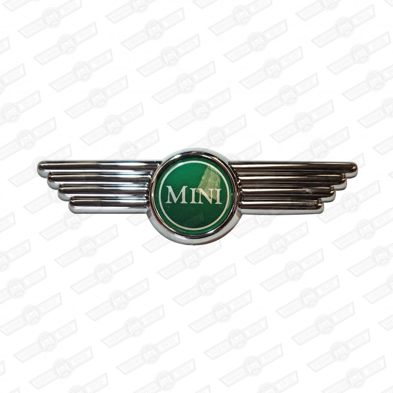 BADGE-BOOT/BONNET 'MINI'- WINGED LOGO - NON GENUINE : Somerford Mini - M...