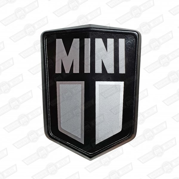 BADGE-MINI-BONNET-SILVER/BLACK-APPROX. '85-'88 : Somerford Mini - Mini S...