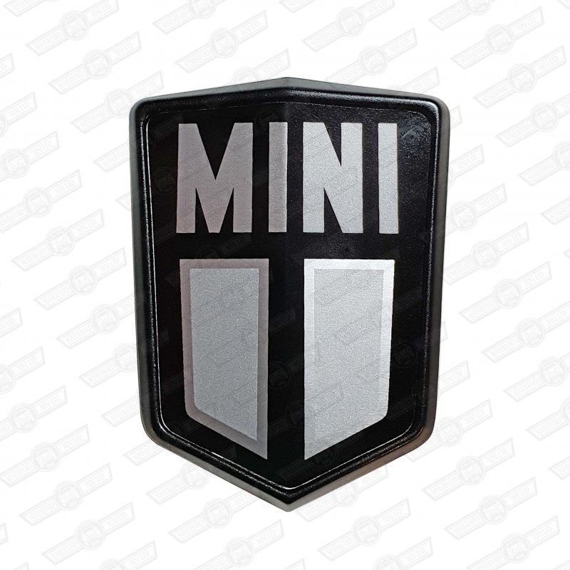 BADGE-MINI-BONNET-SILVER/BLACK-APPROX. '85-'88 : Somerford Mini - Mini S...