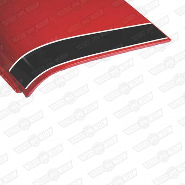 BONNET STRIPES-PAIR-BLACK/WHITE EDGE-ITALIAN JOB : Somerford Mini - Mini...