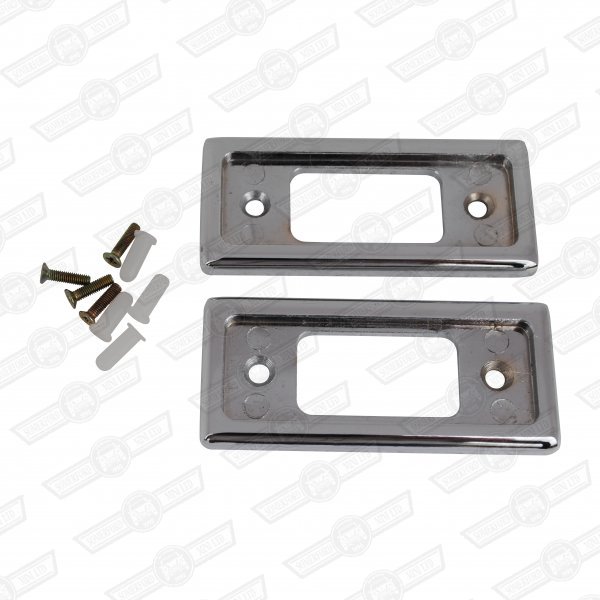 CHROME DOOR LATCH PLATES - PAIR : Somerford Mini - Mini Specialists, Pro...