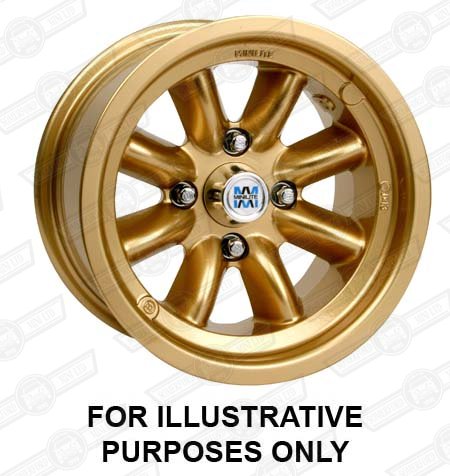 MINILITE WHEEL- 4.5''x10'' COOPER 'S' FIA SPEC GOLD : Somerford Mini - M...