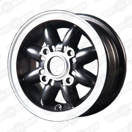 ROSE PETAL ALLOY-4.75'' x 10'' MATT BLACK/SILVER RIM : Somerford Mini