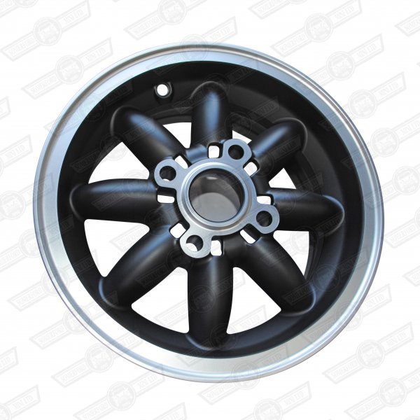 ROSE PETAL ALLOY-5'' x 12'' MATT BLACK/SILVER RIM : Somerford Mini - Min...