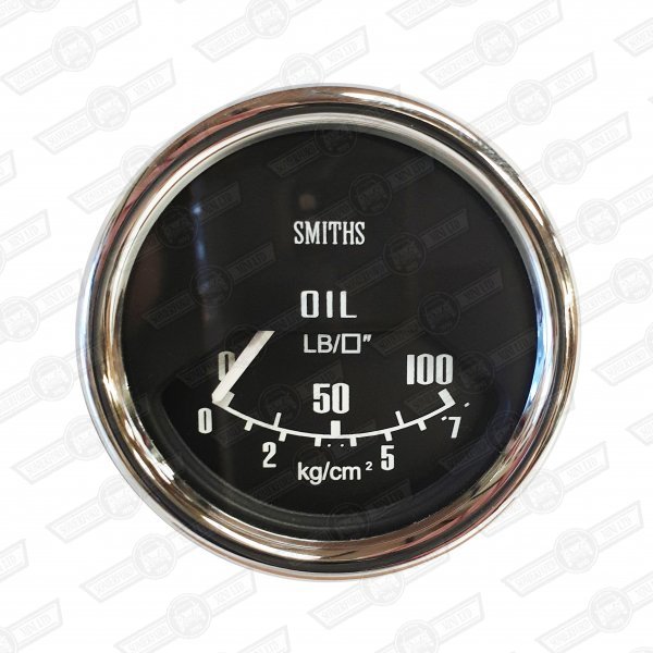 SMITHS OIL PRESSURE GAUGE-BLACK FACE-ROUND BEZEL : Somerford Mini - Mini...