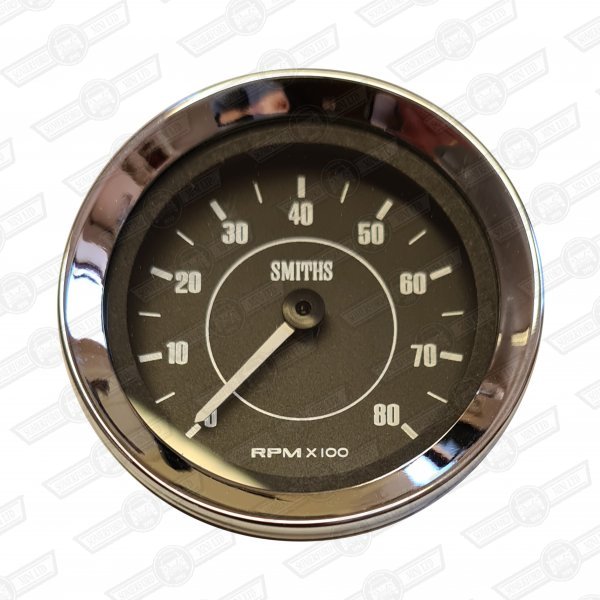 SMITHS REV COUNTER 52mm BLACK FACE 0-8,000 RPM : Somerford Mini - Mini S...