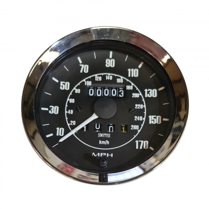 SMITHS SPEEDO 100mm 170MPH BLACK FACE : Somerford Mini - Mini Specialist...