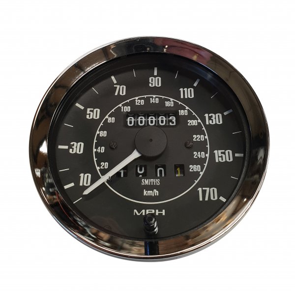 SMITHS SPEEDO 100mm 170MPH BLACK FACE : Somerford Mini - Mini Specialist...