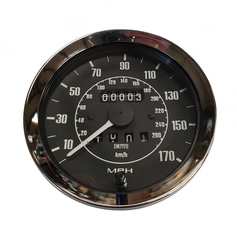 SMITHS SPEEDO 100mm 170MPH BLACK FACE : Somerford Mini - Mini Specialist...