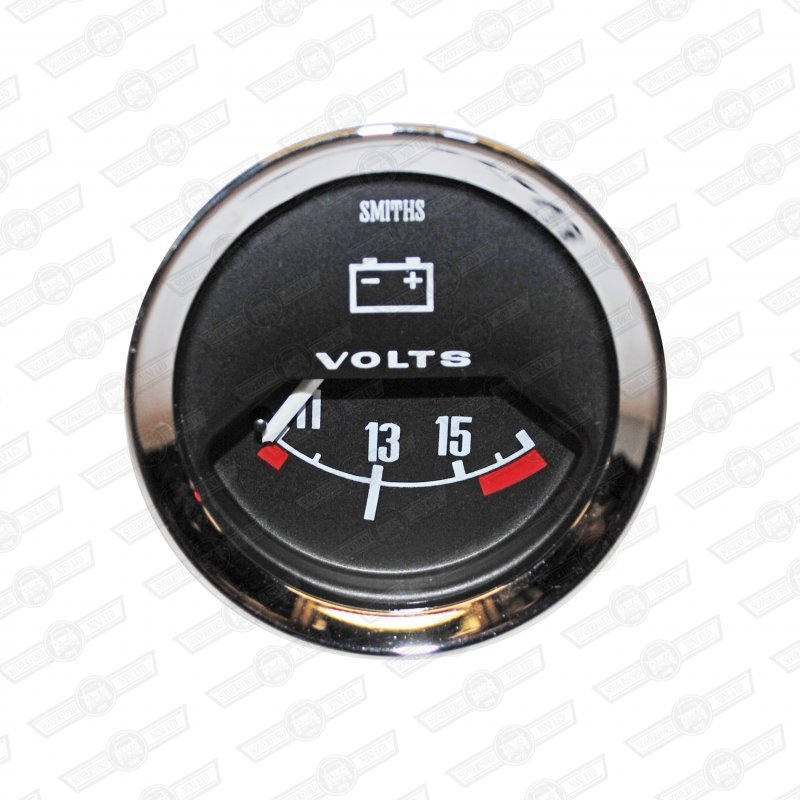 SMITHS VOLT METER-BLACK FACE-VEE BEZEL : Somerford Mini - Mini Specialis...