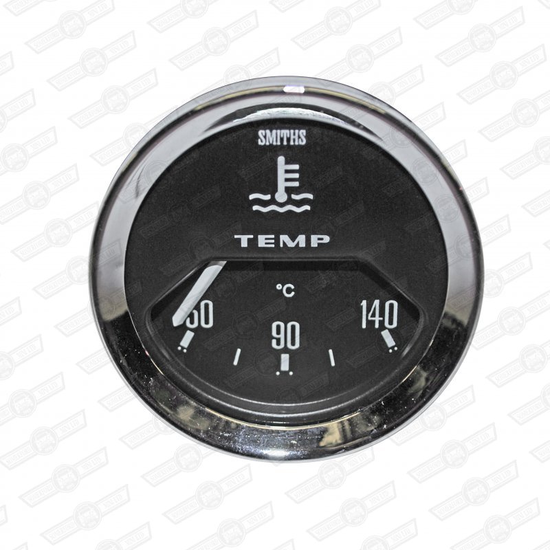 SMITHS WATER TEMP.GAUGE, 1/2 SCALE BLACK FACE-'V' BEZEL : Somerford Mini...