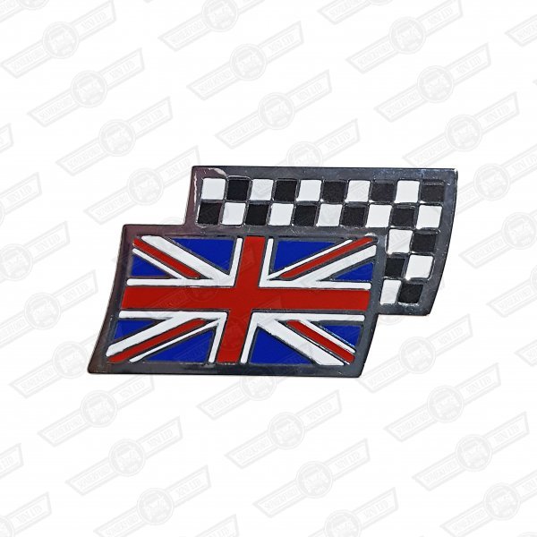 UNION JACK/CROSSED FLAG BADGE (LATE MG MODELS) : Somerford Mini - Mini S...